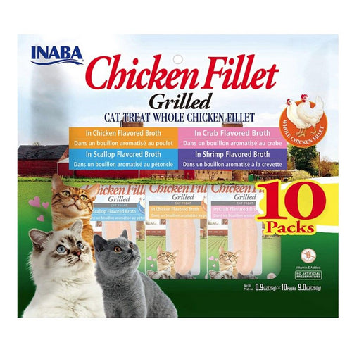 Buy Inaba Chicken Fillet Cat Treat Whole Chicken Fillet Variety Pack 10 ...