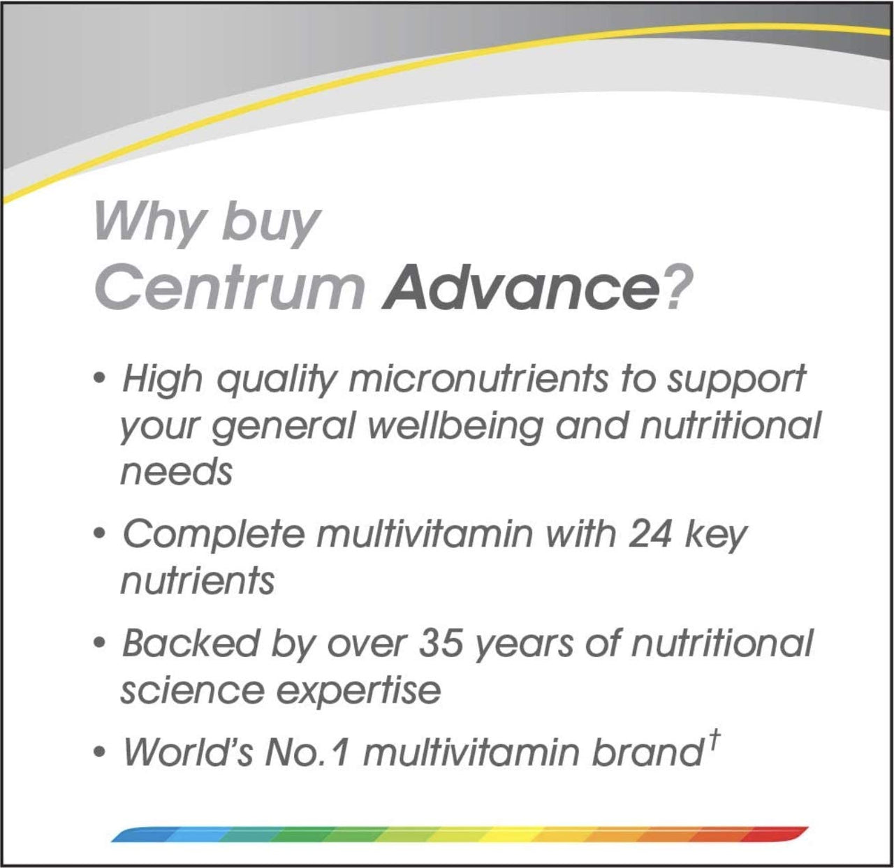 Centrum Advance (100 Tablets) – Dista USA