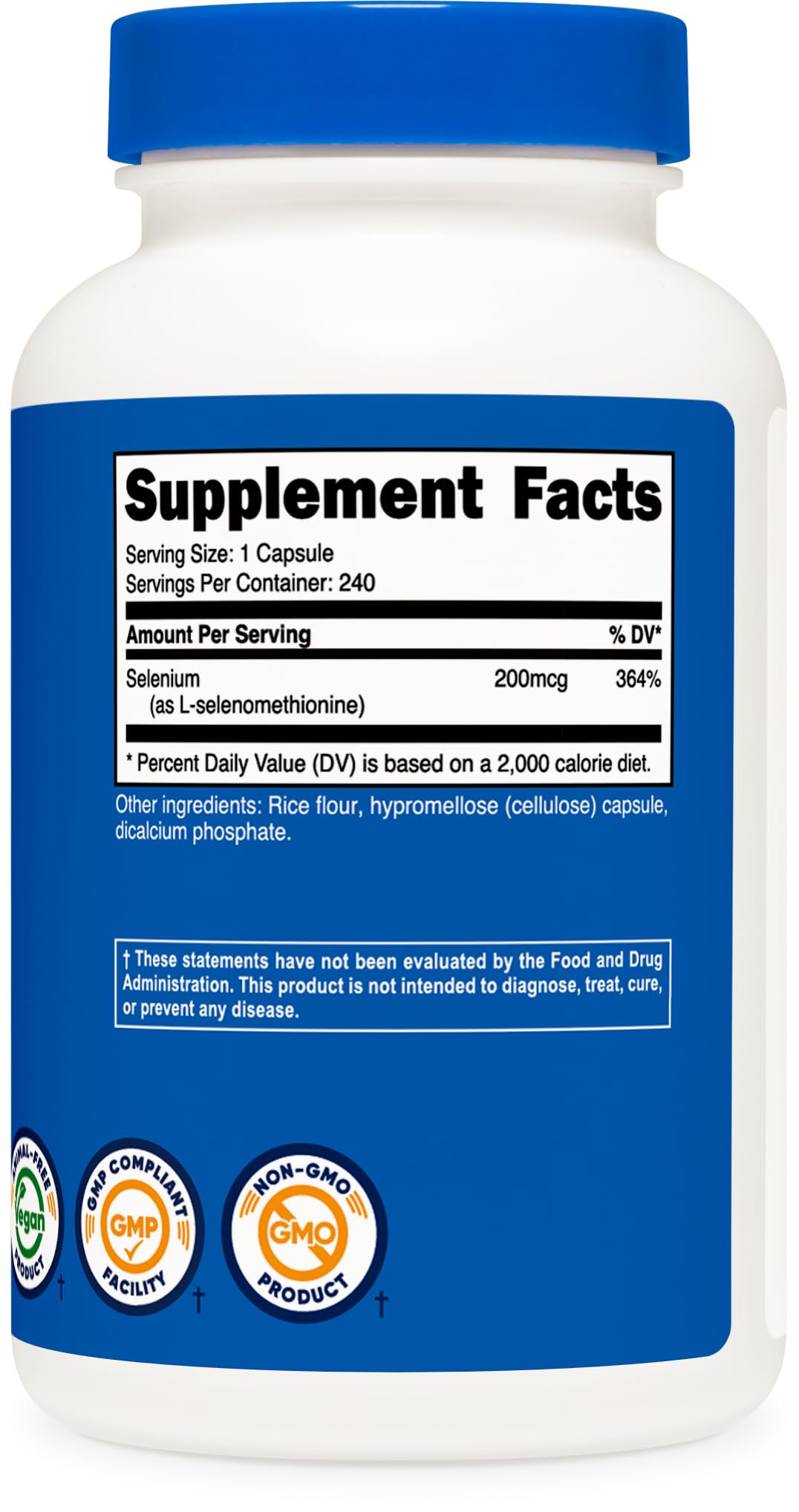 Buy Nutricost Selenium 200mcg, 240 Vegetarian Capsules, Non-GMO, Gluten ...