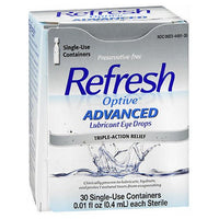 Buy Refresh Optive Advanced Lubricant Eye Drops Sensitive Count of 30 ...